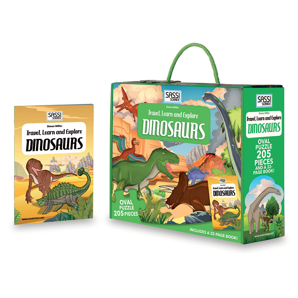 Story box toys and books. Dinosaurs - Travel, Learn and Explore