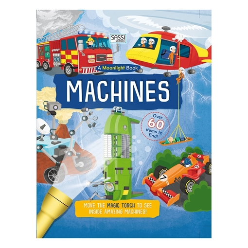 Story box toys and books. Machines