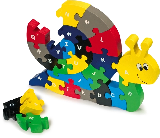 Story box toys and books. Plug Puzzle ABC Snail