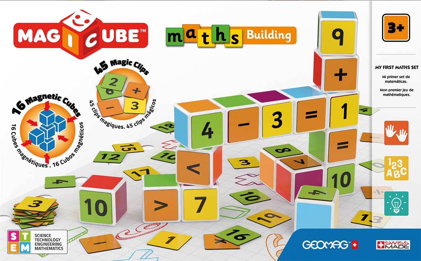Story box toys and books. Магични коцки - Математика (16 коцки) - Geomag