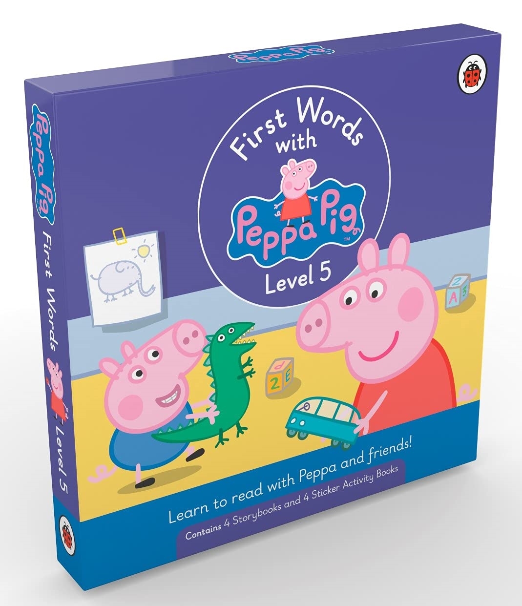 Story box toys and books. First Words with Peppa Level 5 Box Set