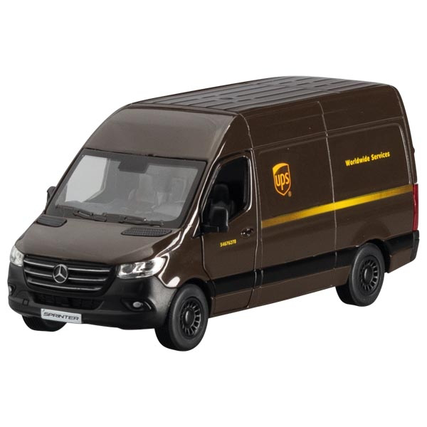 Story box toys and books. Mercedes Benz Sprinter UPS, 12,5 cm (Kinsmart)