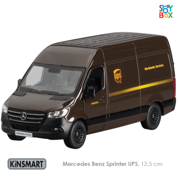 Story box toys and books. Mercedes Benz Sprinter UPS, 12,5 cm (Kinsmart)