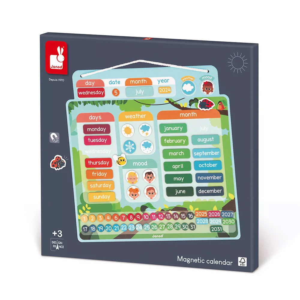 Story box toys and books. Магнетен календар - Англиски јазик - Janod